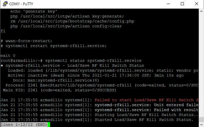 systemd-rfkill.serviceの挙動について | Armadilloサイト